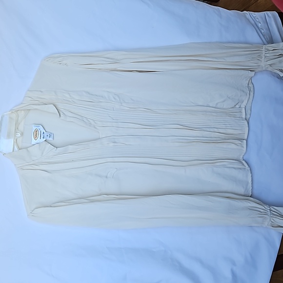 Talbots | Tops | Vintage Talbots Cream Silk Tuxedo Blouse 2 | Poshmark